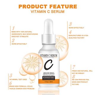 Vitamin C Serum for Face 20% with Hyaluronic Acid and Vitamin E